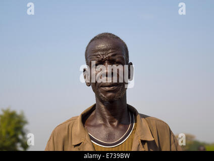 Nuer Tribe Man With Gaar Facial Markings, Gambela, Ethiopia Stock Photo ...