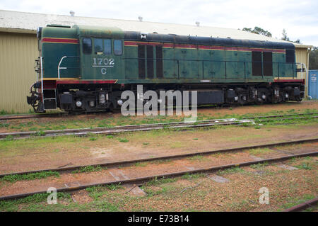 Diesel locomotive C1702, WAGR C class Co-Co, at Dwellingup, Western ...