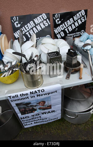 Newport, Gwent, UK. 5th September 2014. Peace activist Melanie (Mel ...