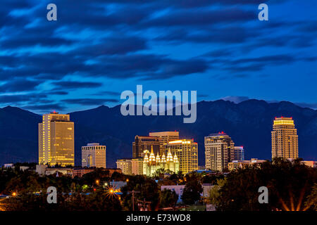 Salt Lake City, Utah at night Stock Photo - Alamy