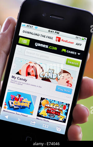 iPhone screen showing Games website Stock Photo - Alamy