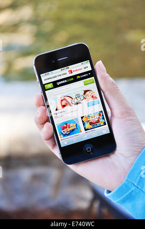 iPhone screen showing Games website Stock Photo - Alamy