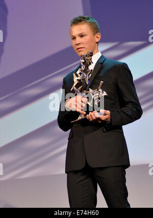 Actor Romain Paul poses with his award for Best Young Actor or Actress ...