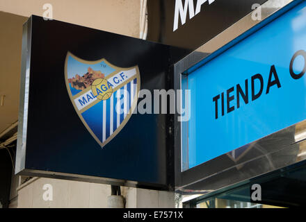 The official club shop for Malaga Football Club in Fuengirola Stock ...