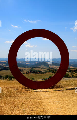 The Ring, sculpture by Mauro Staccioli, Volterra, Tuscany, Italy Stock ...