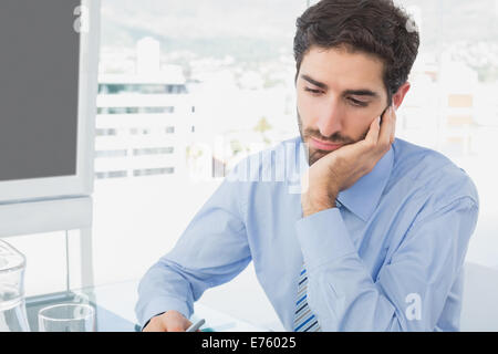 Business man looking very tired Stock Photo - Alamy