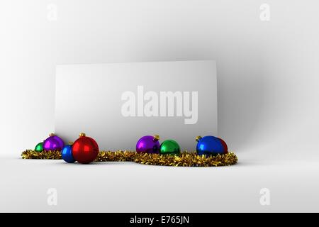 Poster with colourful christmas decorations Stock Photo - Alamy