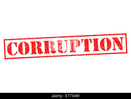 CORRUPTION red Rubber Stamp over a white background Stock Photo - Alamy