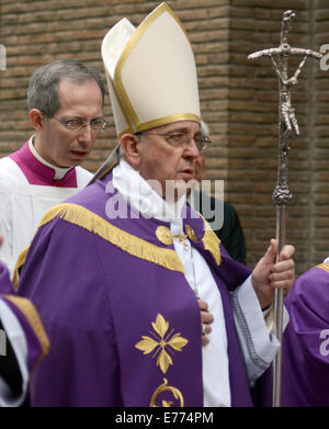 Pope Francis at the Ash Wednesday Penitential Procession to mark the ...
