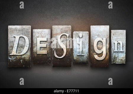 The word DESIGN written in vintage letterpress type Stock Photo - Alamy