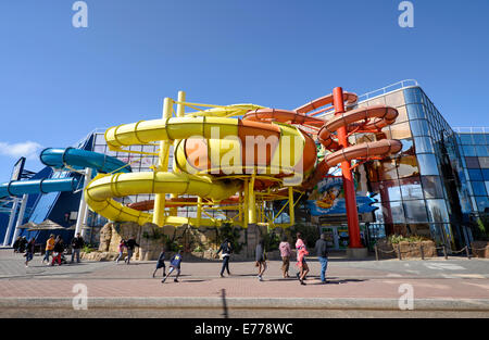 The Sandcastle Water Park on Blackpool's South Shore promenade Stock ...