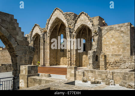 Romanic basilica ruins, old town of Rhodes, Greece Stock Photo - Alamy