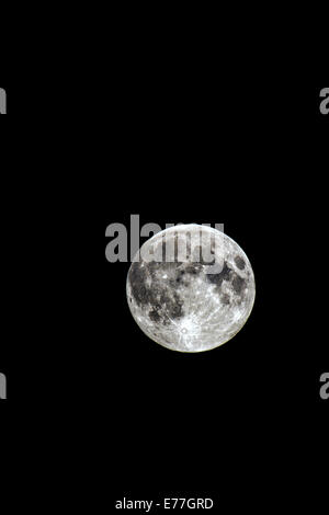 Harvest Moon shining in night sky Stock Photo - Alamy