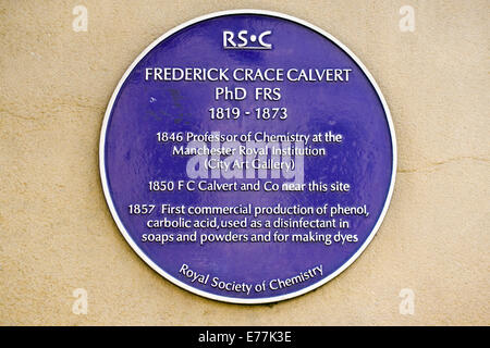 Frederick Crace Calvert Blue Plaque Stock Photo - Alamy