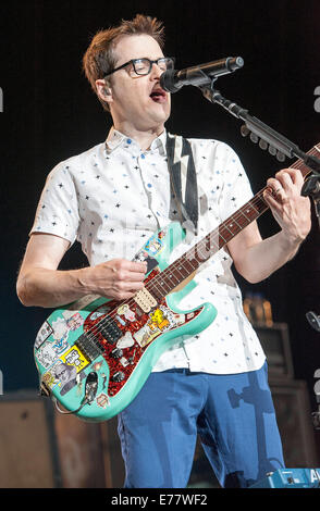 Rivers Cuomo of Weezer performs as part of the "Guitar Hero 5 Fridays ...