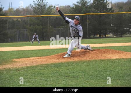 Pitcher in a high school baseball game in Largo, Maryland Stock Photo ...