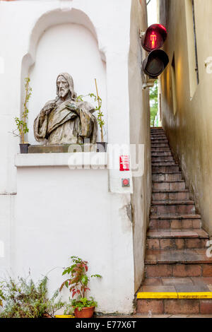 Street in Kampa Island, Prague, Czech Republic, in Black and White ...
