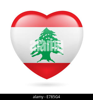 I love Lebanon. Heart shape national country flag icon Stock Vector Art ...