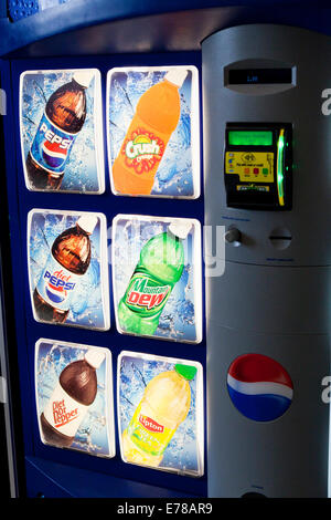 Pepsi Cola soda vending machine side view Stock Photo - Alamy