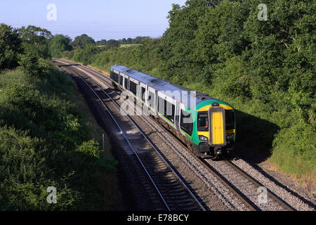 London Midland class 172 train approaching Leamington Spa station, UK ...