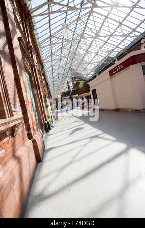 Inside the newly refurbished train station in Nottingham City, England ...