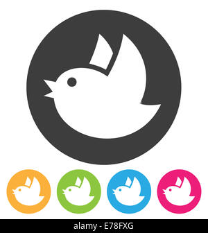 Flying Bird Flat Icon Stock Photo - Alamy