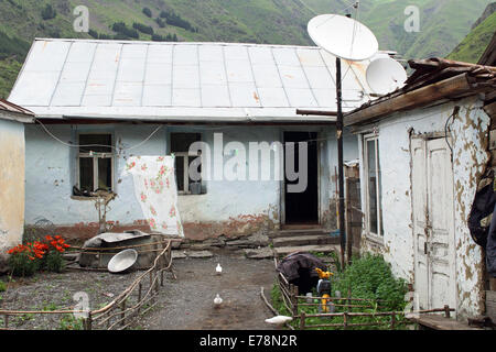 Characteristic homes in the Caucasian villages, Georgia, Europe Stock ...