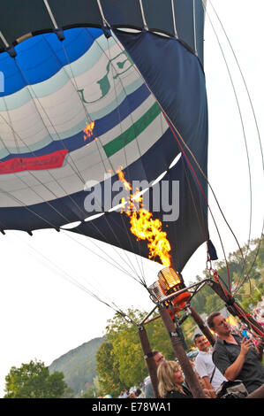 Hot air ballooning in Brestek / Czech Republic / 6.9.2014 Stock Photo ...