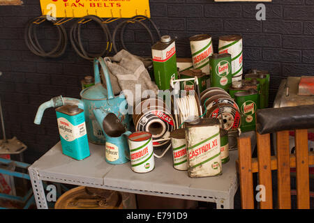 vintage oil cans Stock Photo - Alamy