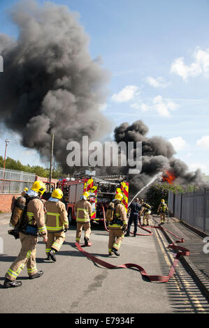 Firefighters Firemen BA Breathing Apparatus Smoke Stock Photo - Alamy