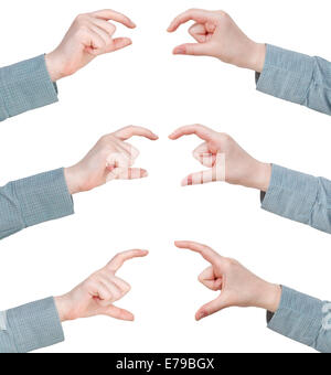 Set of measuring hands on white Stock Photo - Alamy