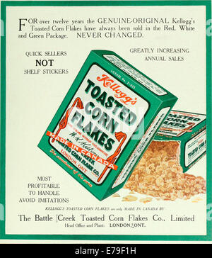 Vintage advertisement for Kellogg's cornflakes breakfast cereal Stock ...
