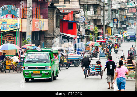 Street scene with pedicab, Barangay Pasil, Cebu City, Philippines Stock ...