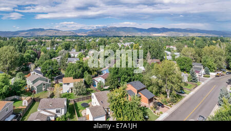 aerial panorama of Fort Collins in northern Colorado - residential ...