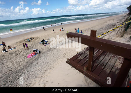 Storm damage is seen at a beach in Exmouth, Western Australia, Saturday ...