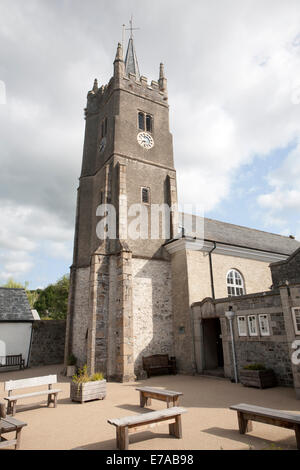 England, South Devon, Dartmoor. Clock Tower of Hayford Hall, which is ...