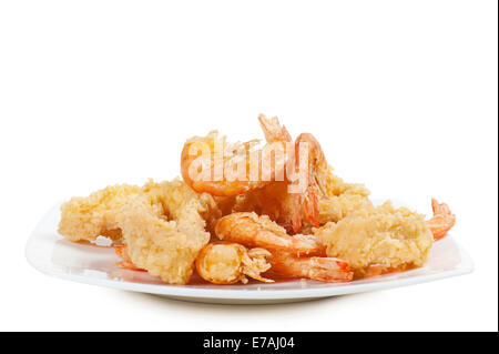 Fried fish on white background with selective focus Stock Photo - Alamy
