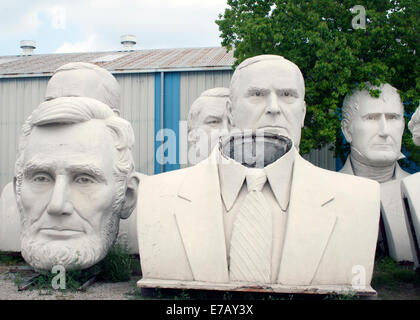 Giant sculpture of American Presidents heads in Houston Texas Stock ...