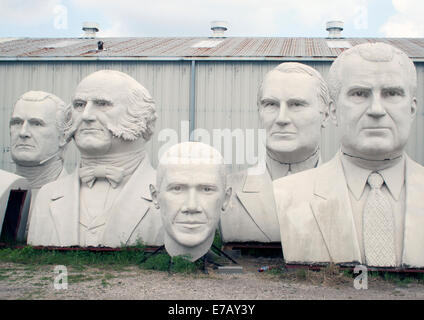 Giant sculpture of American Presidents heads in Houston Texas Stock ...