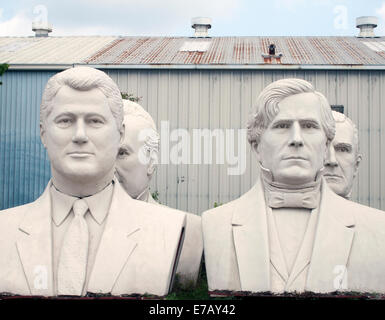 Giant sculpture of American Presidents heads in Houston Texas Stock ...