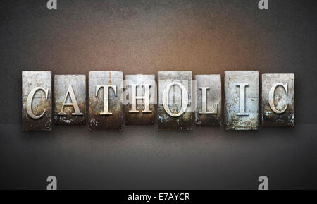 Catholic religion theme. Holy Bible, the cross and gold chalice on ...