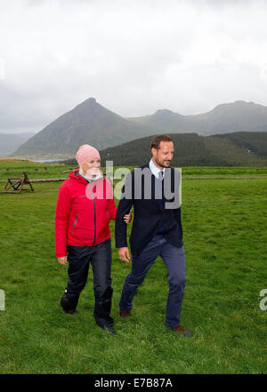 Leknes, Norway. 11th Sep, 2014. Norwegian Crown Princess Mette-Marit ...
