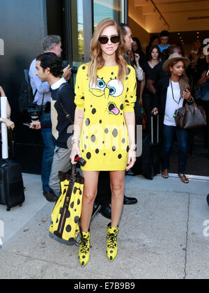Chiara Ferragni leaving the Michael Kors runway show in New York City ...