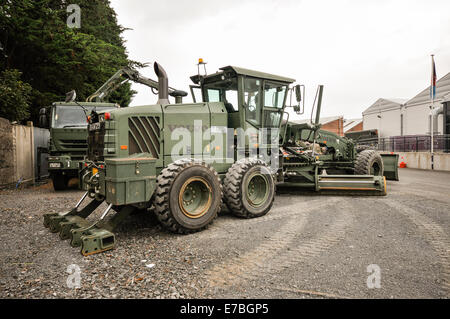 British army earth moving equipment parked on Albertbridge Road during ...