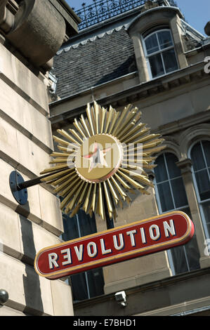 Revolution Vodka Bar sign on Chambers Street, Edinburgh Stock Photo - Alamy