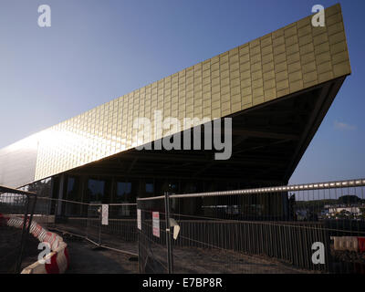 Copper bronze roof of new Asda Hayle Stock Photo - Alamy