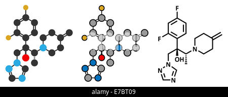 Efinaconazole antifungal drug molecule. Skeletal formula Stock Photo ...