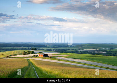 A view of the Deverill Valley from Cold Kitchen Hill, near the village ...