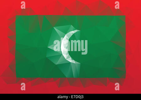 Maldives flag - triangular polygonal pattern Stock Photo - Alamy