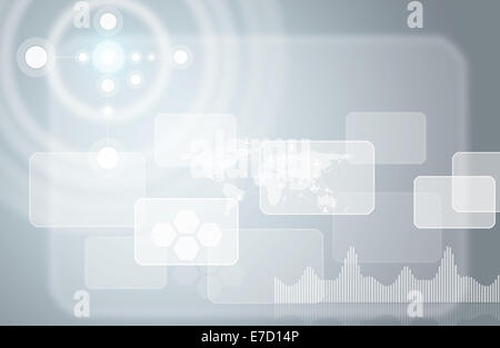 Rectangles, world map and network Stock Photo - Alamy